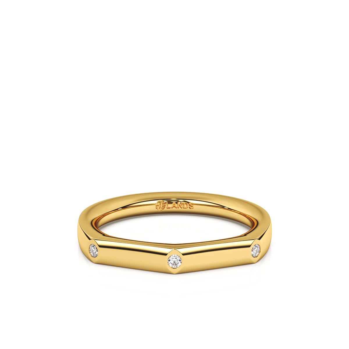 Ekati Canadian Diamond Modern Electrum Ring 0.05ct | Gemporia