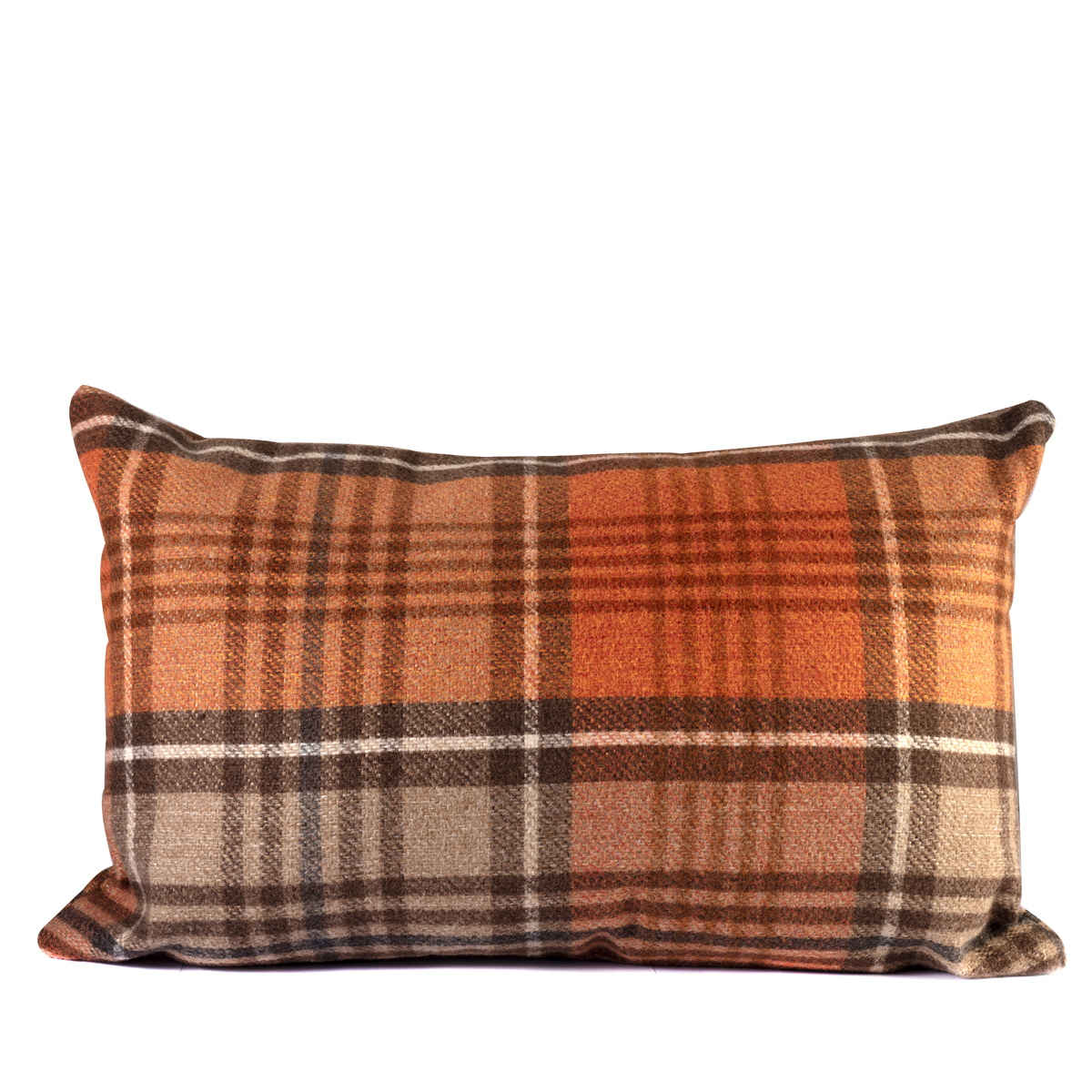 Heritage Orange Check Cushion with Insert 50 X 30cm | Gemporia