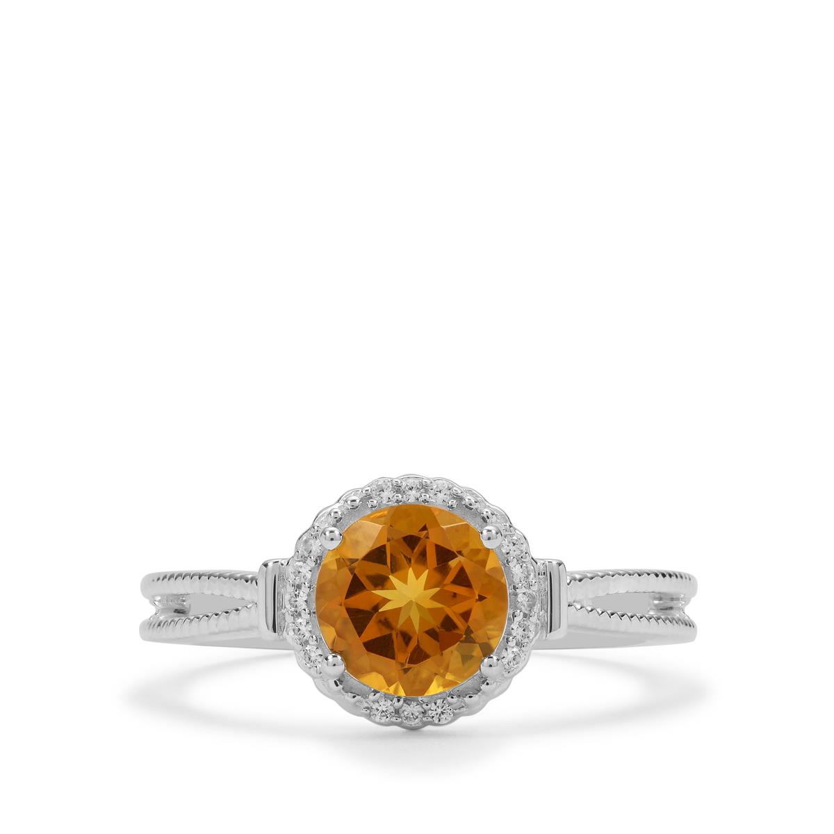 Scapolite Ring with White Zircon in Sterling Silver 1.31cts | Gemporia