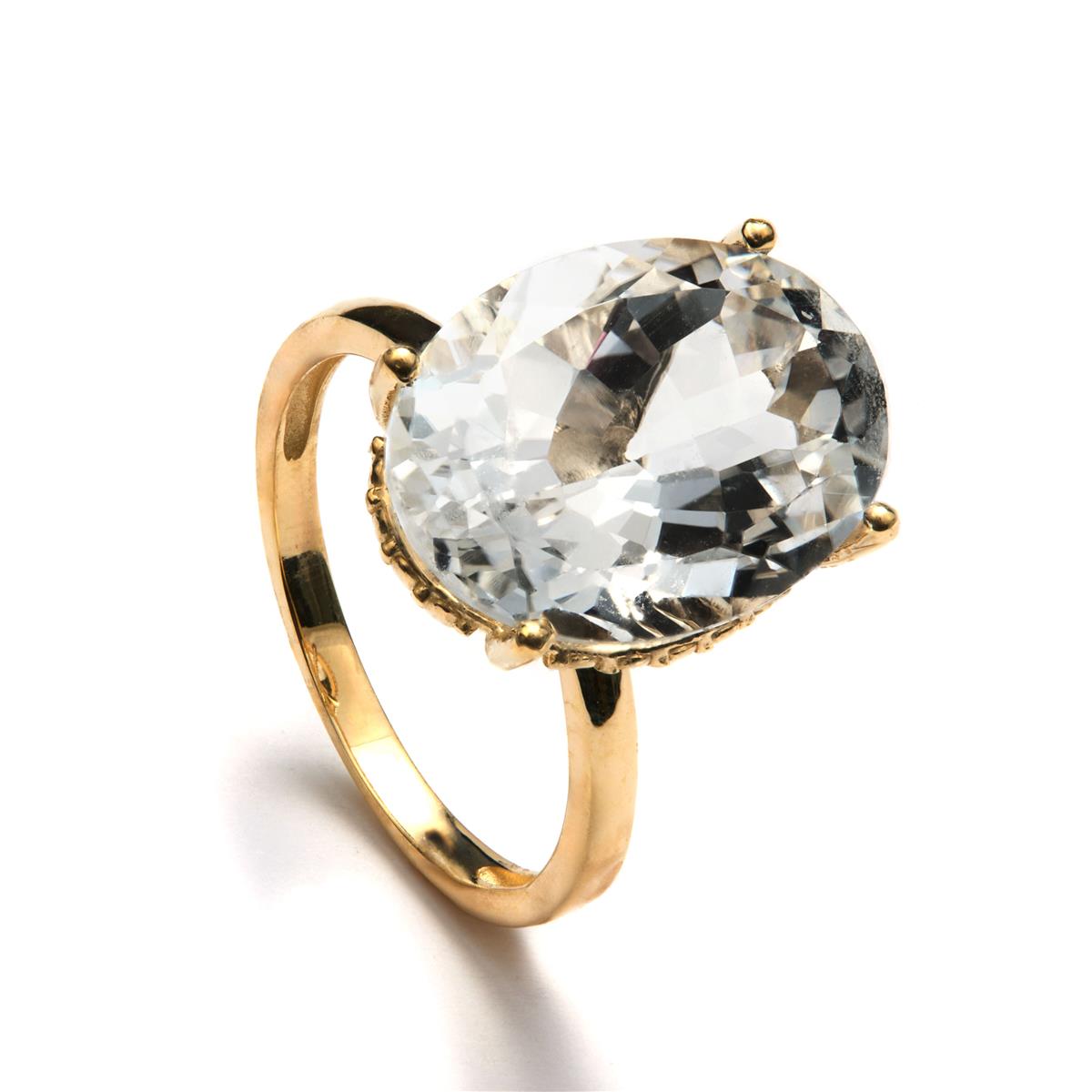 Burmese White Topaz Ring in 9K Gold 10.93cts | Gemporia