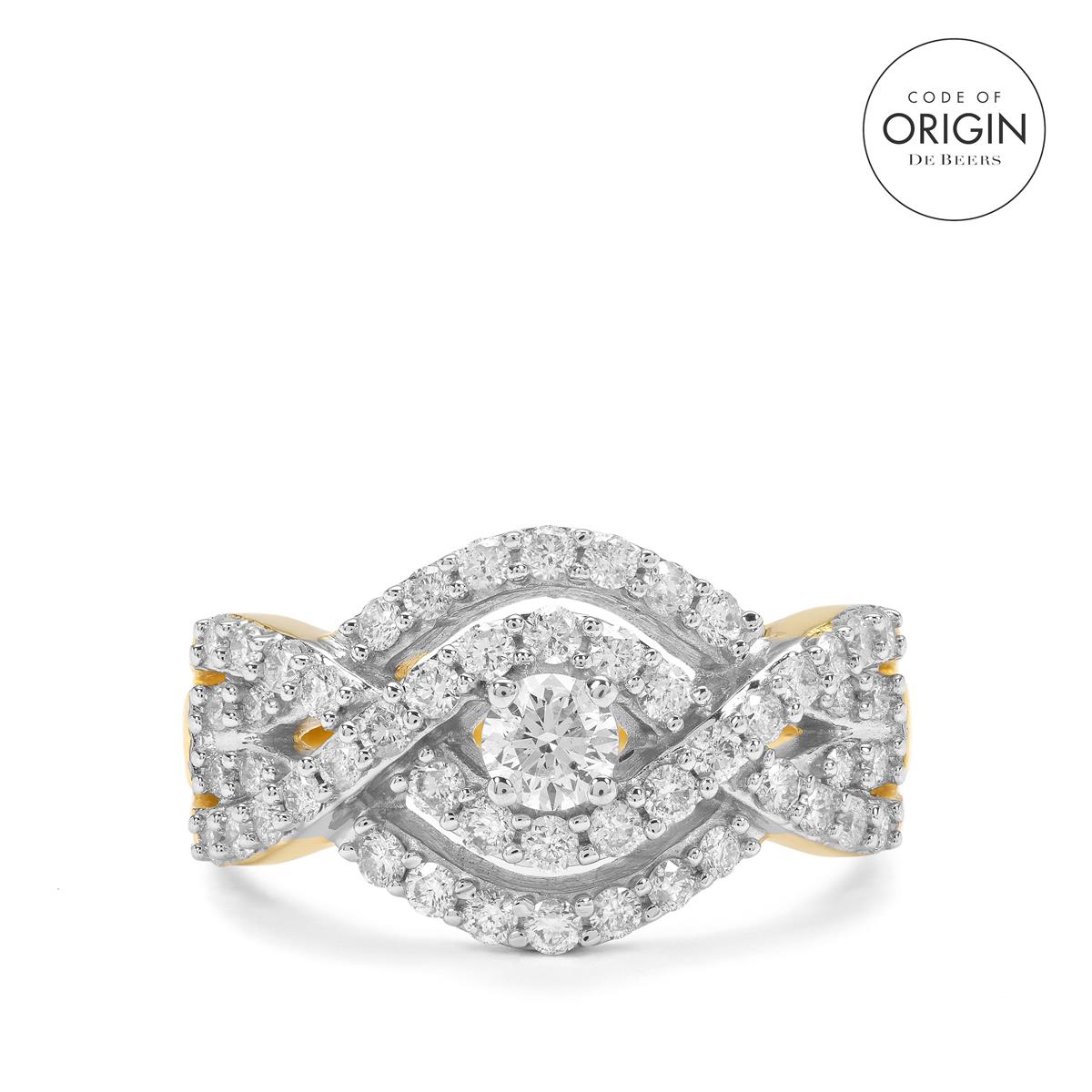 Diamond Ring in 9K Gold 1cts | Gemporia