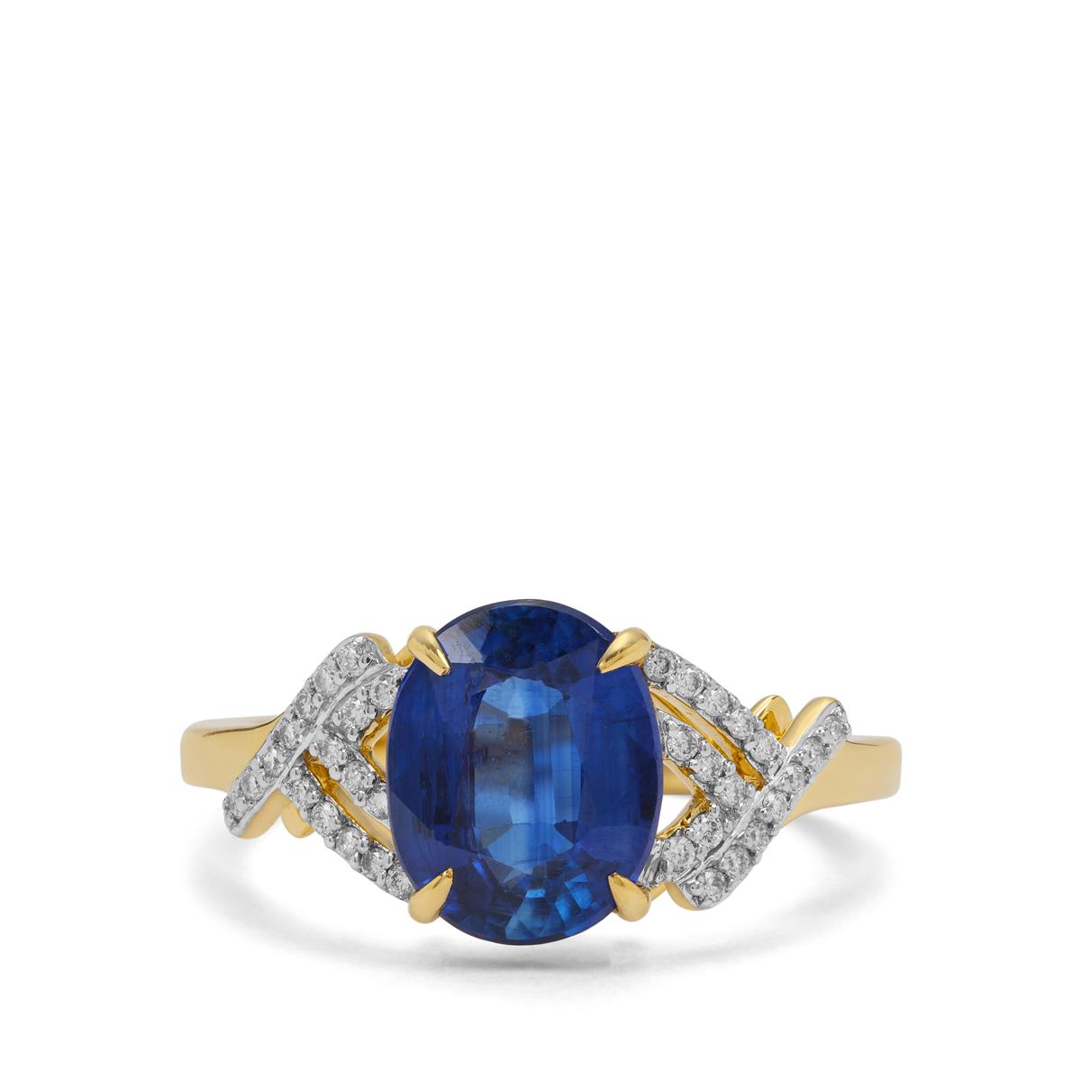 Nilamani Ring with Diamonds in 18K Gold 3cts | Gemporia