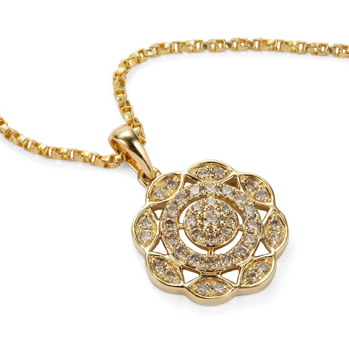 Champagne Diamond Pendant in 9K Gold 0.51ct | Gemporia
