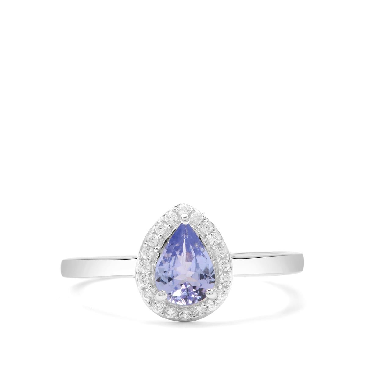 Tanzanite & White Zircon Sterling Silver Ring | Gemporia