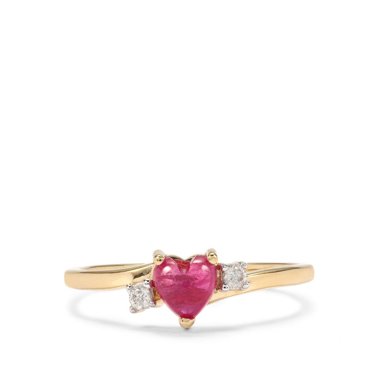 'The Heart Of Greenland' Greenland Ruby Ring with Canadian Diamond in 9K Gold 0.75cts | Gemporia