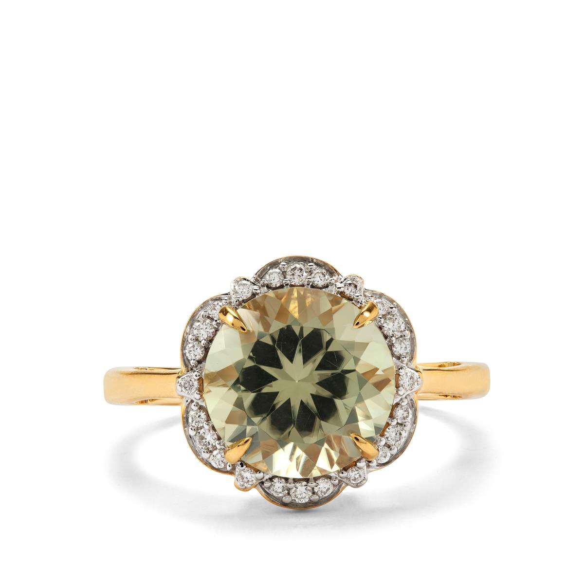 Csarite® Ring with Diamond in 18K Gold 4.13cts | Gemporia