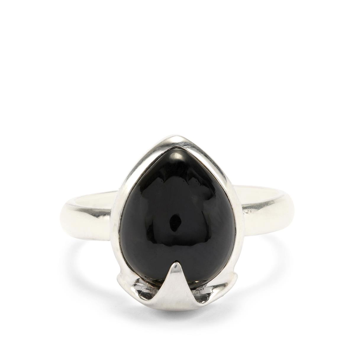 Black Spinel Ring in Sterling Silver 6.60cts | Gemporia