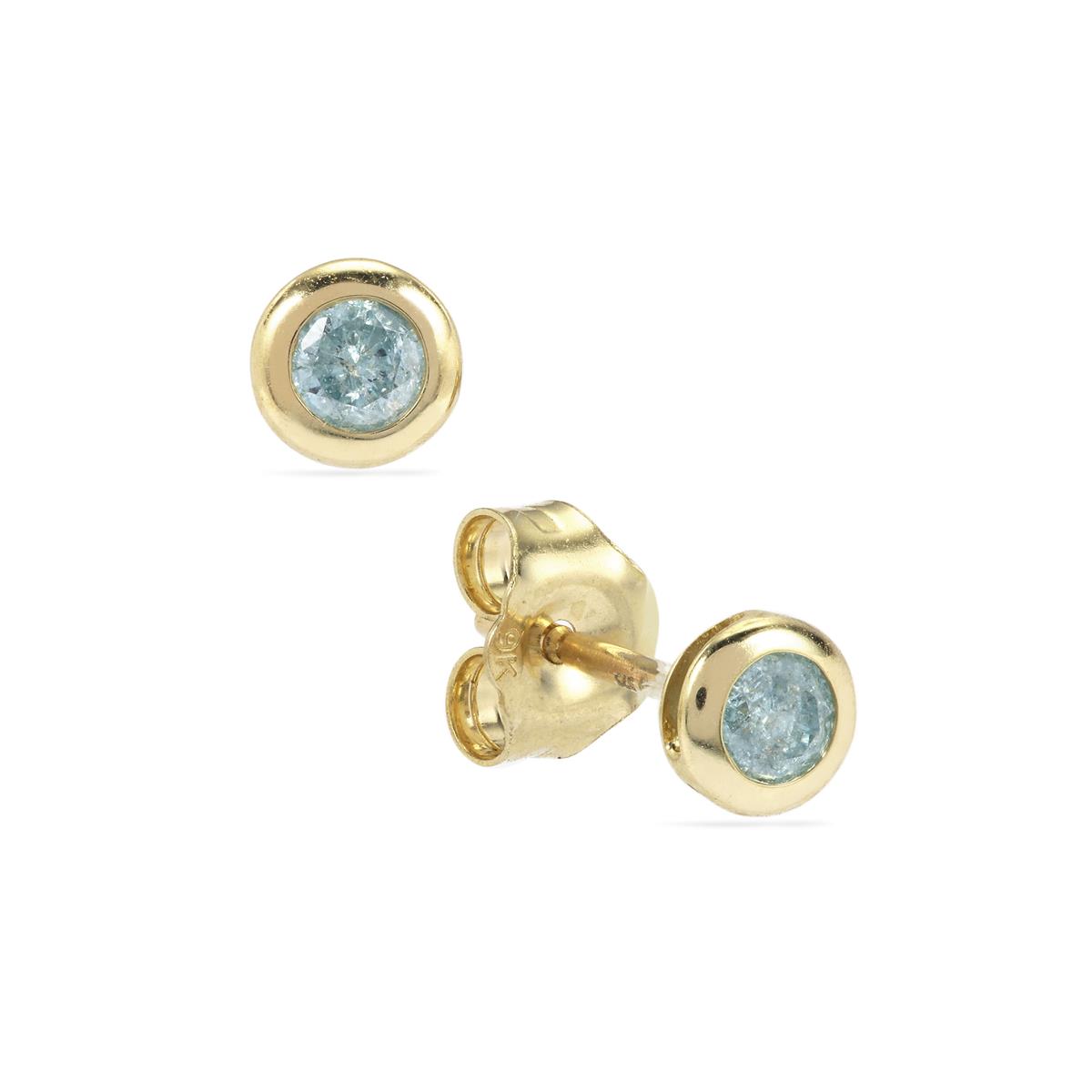 Ice Blue Diamond Earrings in 9K Gold 0.20ct | Gemporia