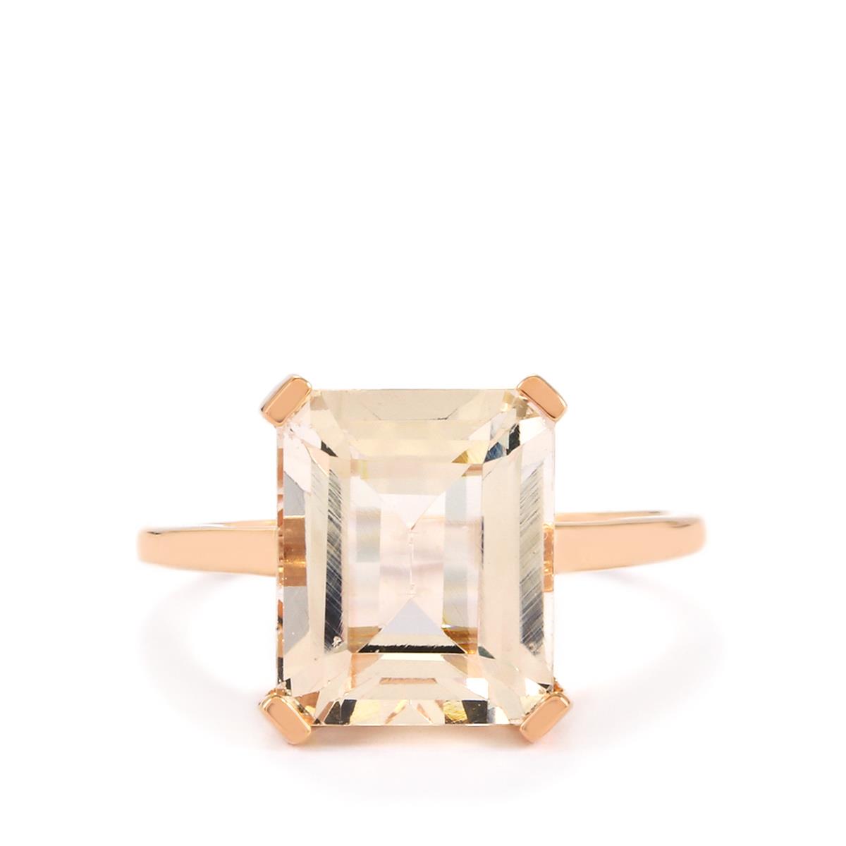 Rose Danburite Ring in 9K Rose Gold 4.74cts | Gemporia