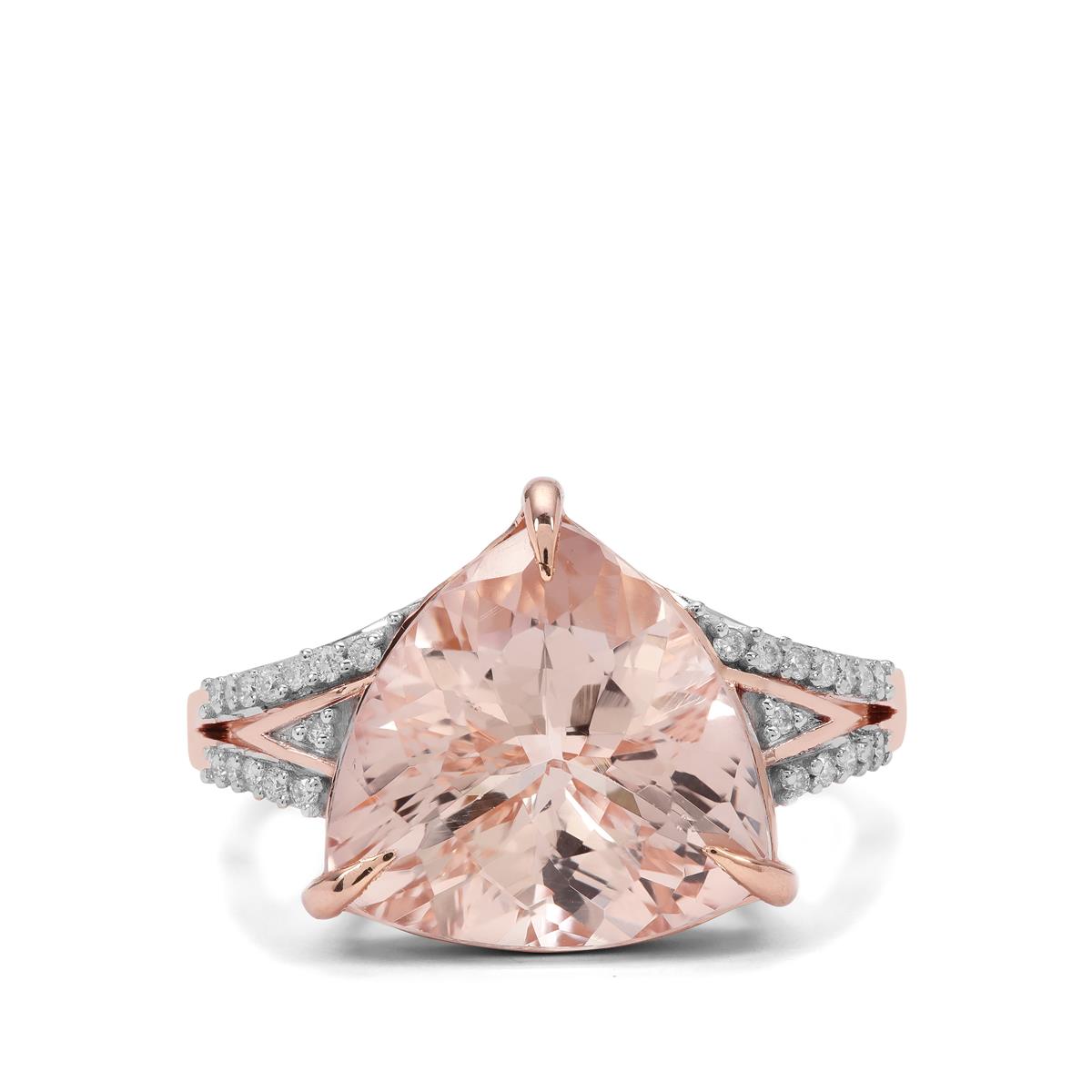 Rose Danburite Ring with Diamond in 18K Rose Gold 7.50cts | Gemporia