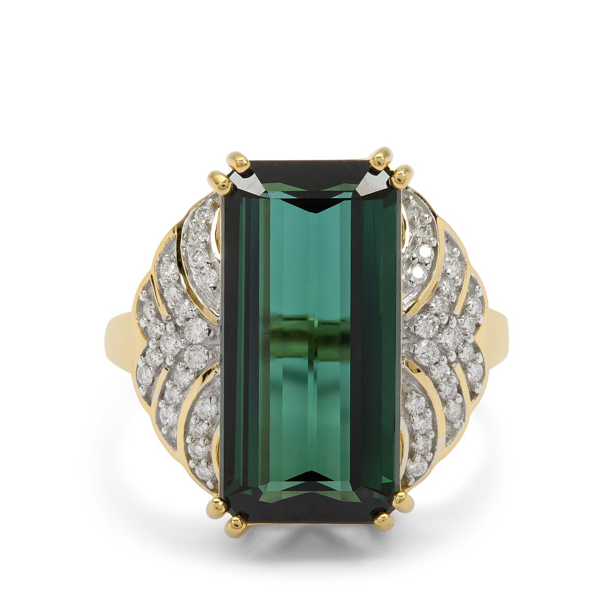 Mutuca Indicolite Ring with Diamond in 18K Gold 8.25cts | Gemporia