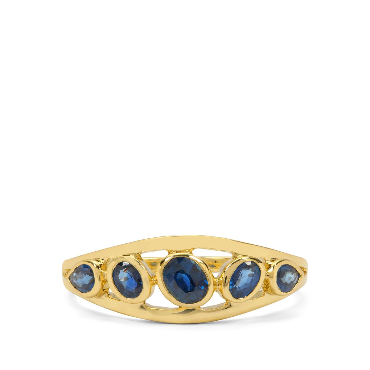 Nigerian Blue Sapphire Ring in 9K Gold 0.80ct | Gemporia