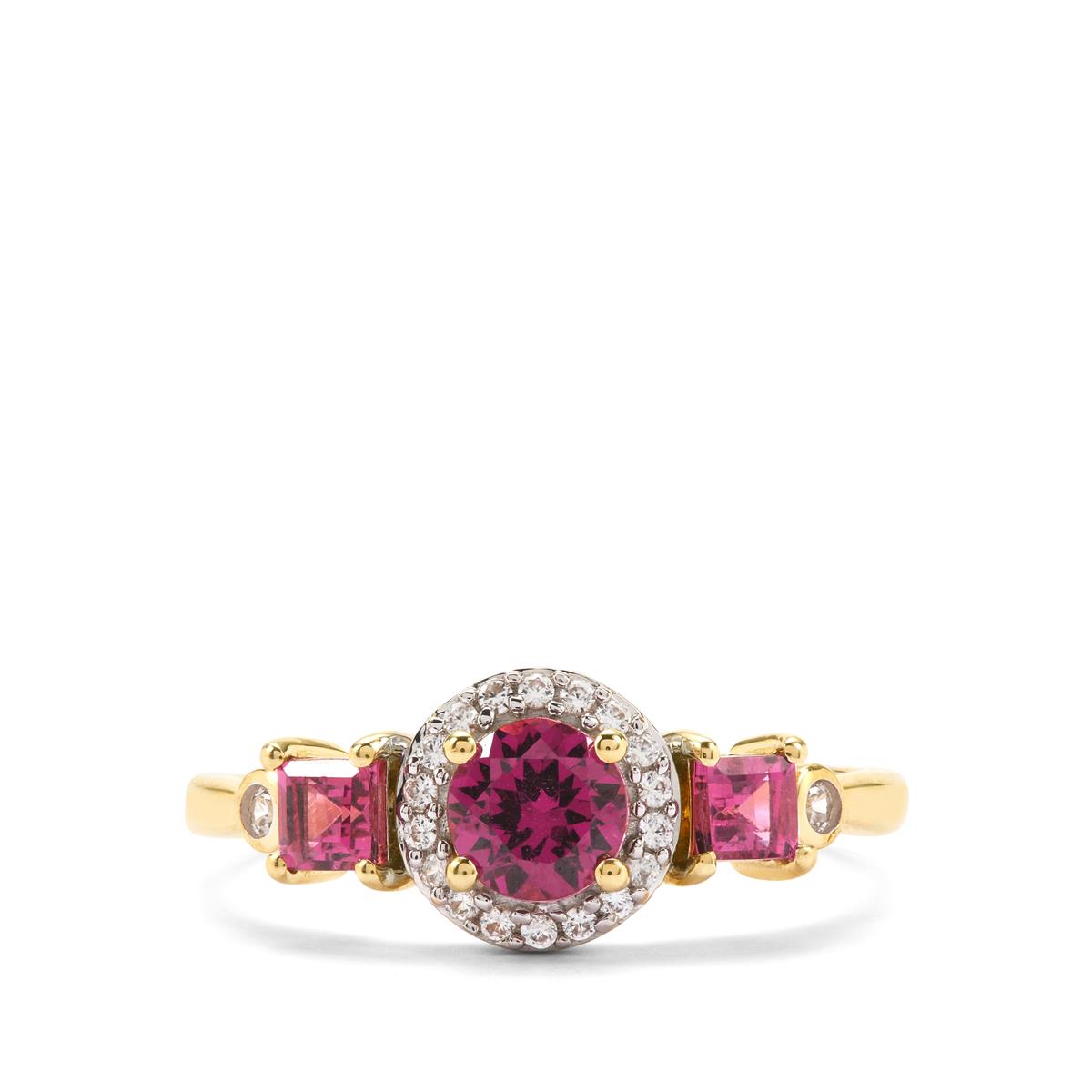 Bishop's Garnet Ring with White Zircon in 9K Gold 1.20cts | Gemporia
