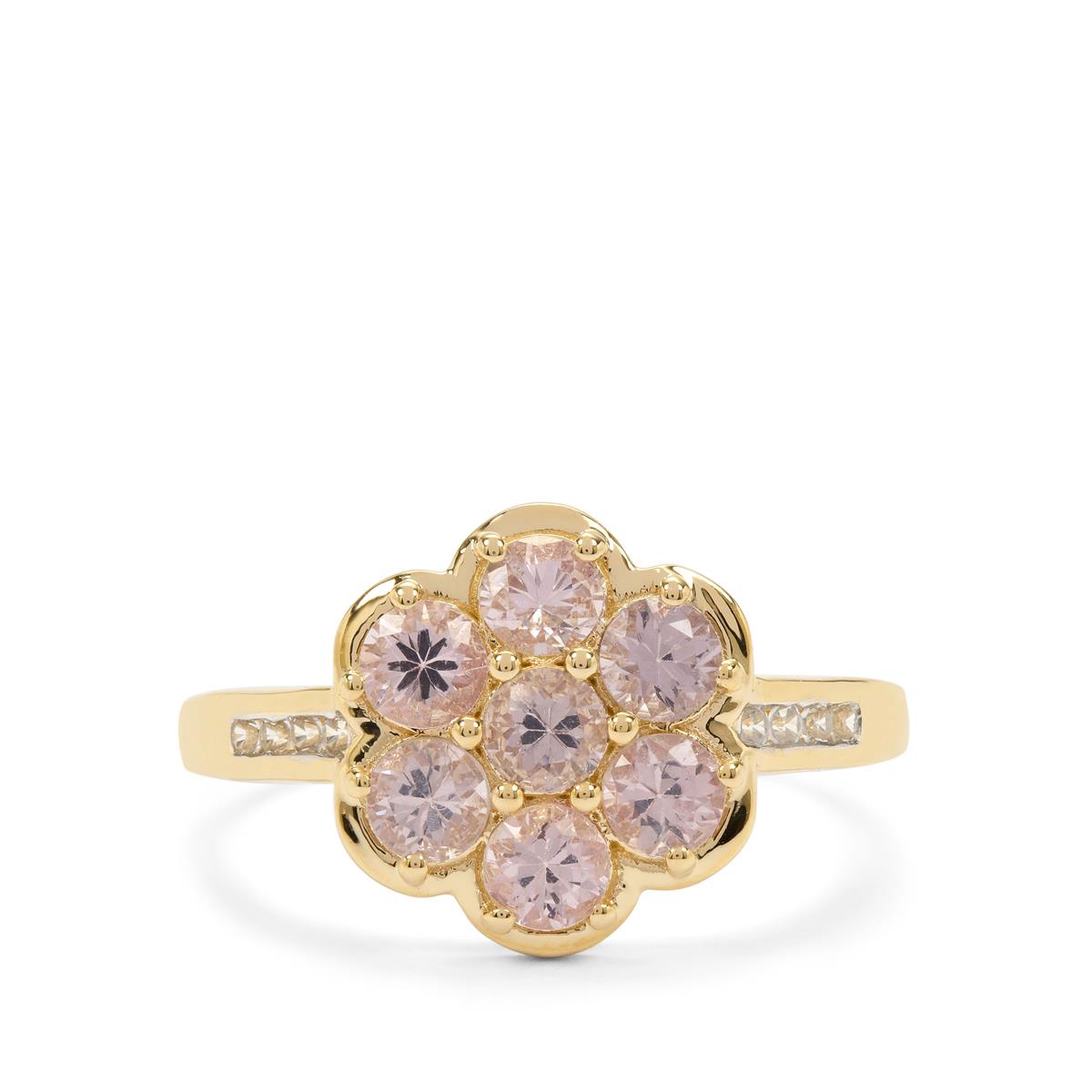 Burmese Magenta Pink Spinel Ring with White Zircon in 9K Gold 1.30cts ...