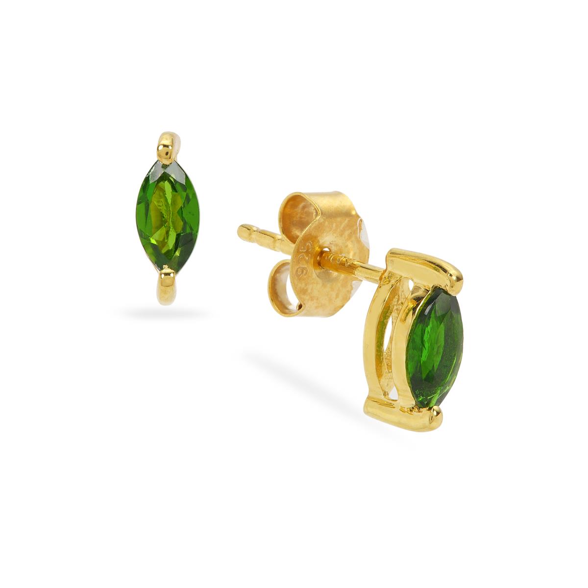 Chrome Diopside Earrings in Gold Plated Sterling Silver 0.45ct | Gemporia