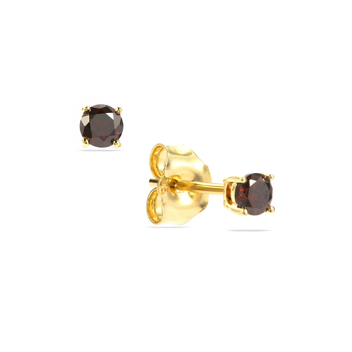 Red Diamond Earrings in 9K Gold 0.2ct | Gemporia