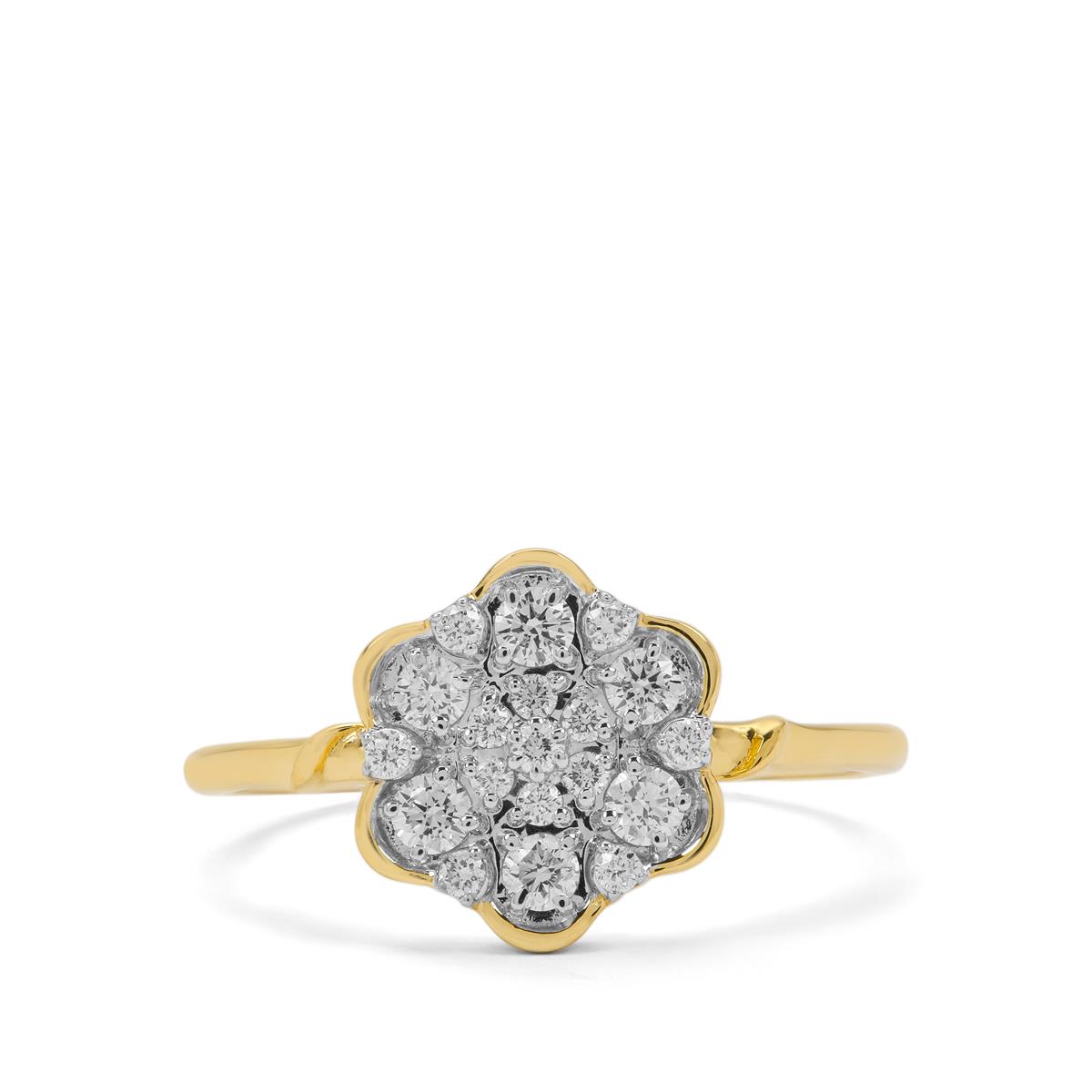 Namibian Diamonds Ring in 9K Gold 0.34cts | Gemporia