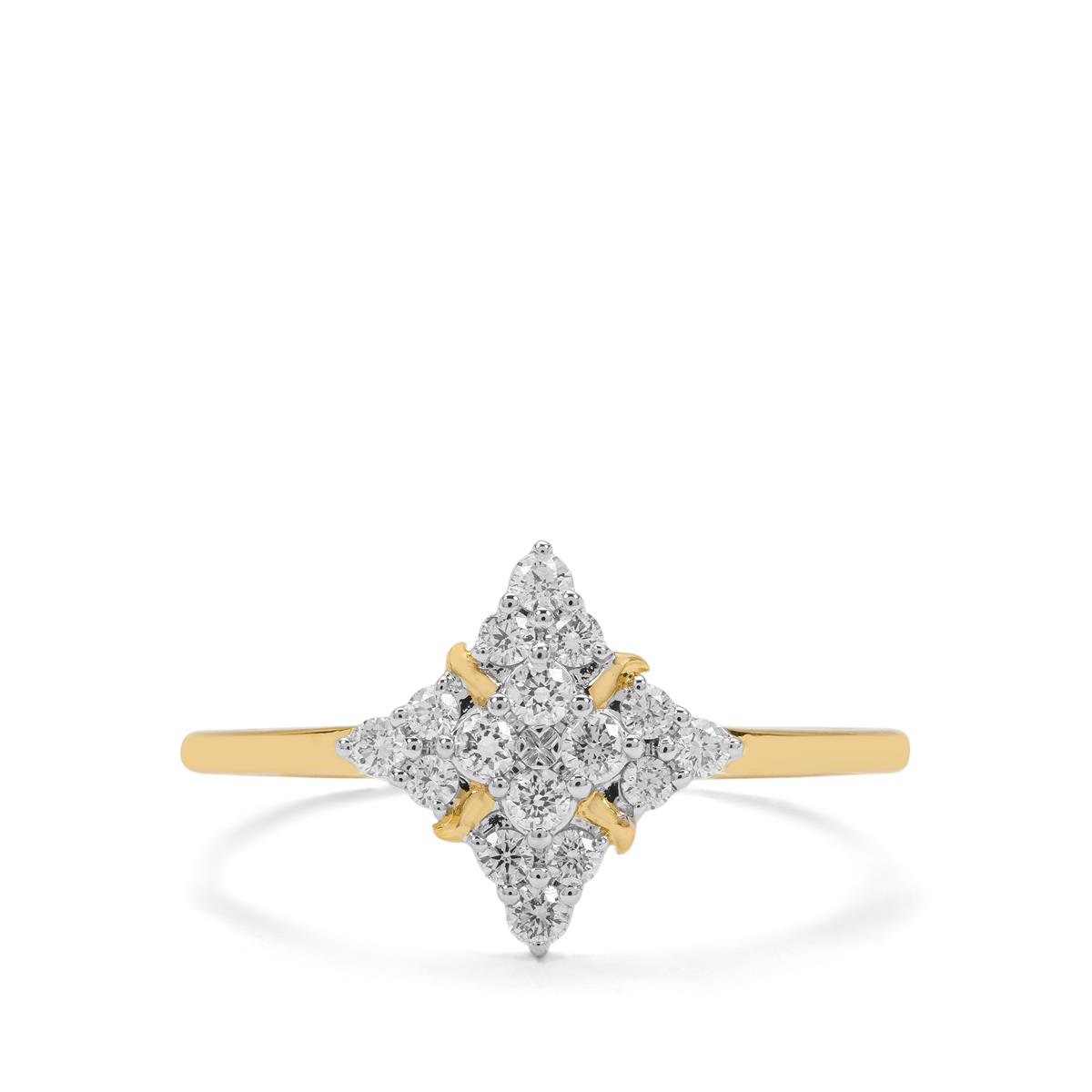 Namibian Diamonds Ring in 9K Gold 0.26cts | Gemporia