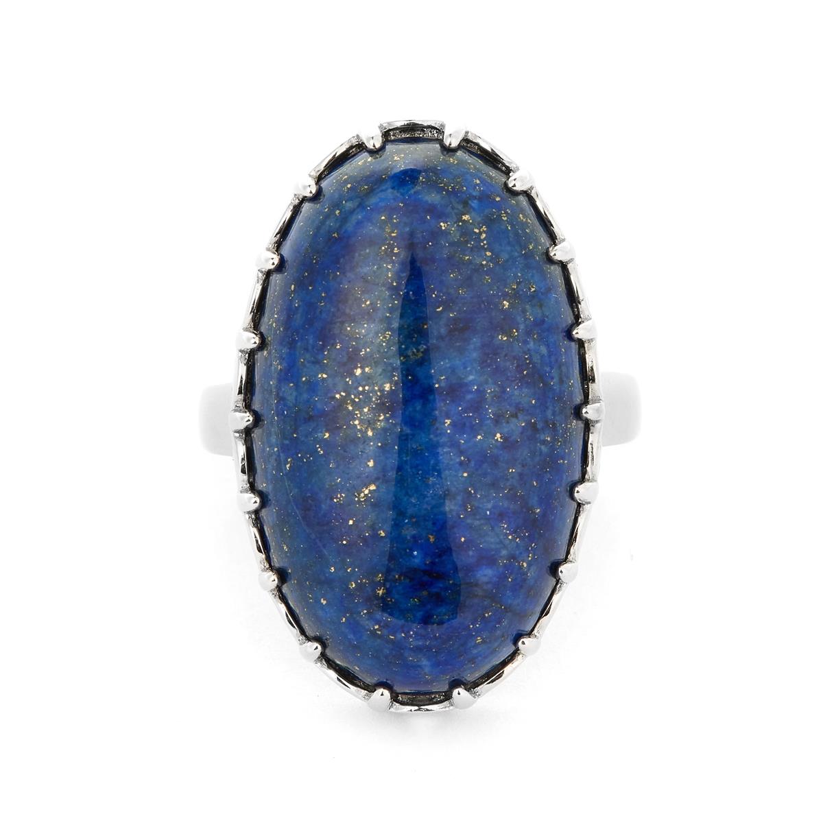 Sar-i-Sang Lapis Lazuli Ring in Sterling Silver 20.40cts | Gemporia