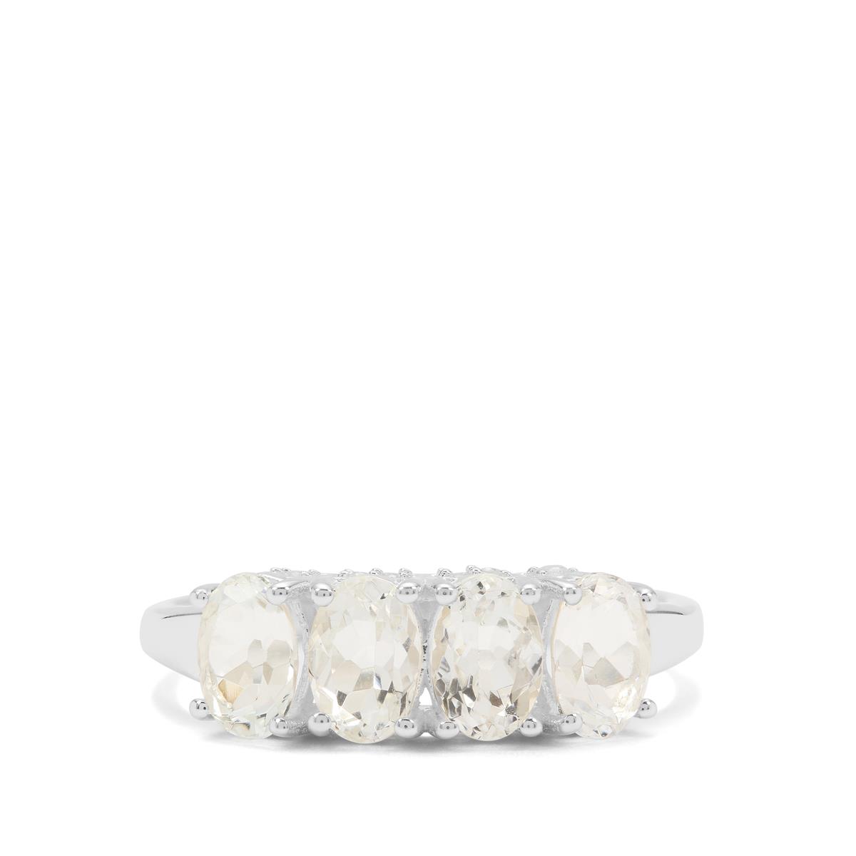 Himalayan Beryl Ring with White Zircon in Sterling Silver 1.75cts ...