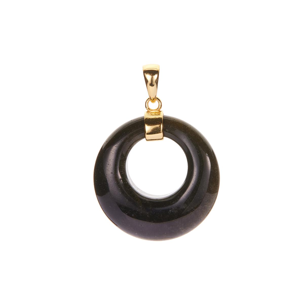 Golden Obsidian Pendant in Gold Tone Sterling Silver 20cts | Gemporia