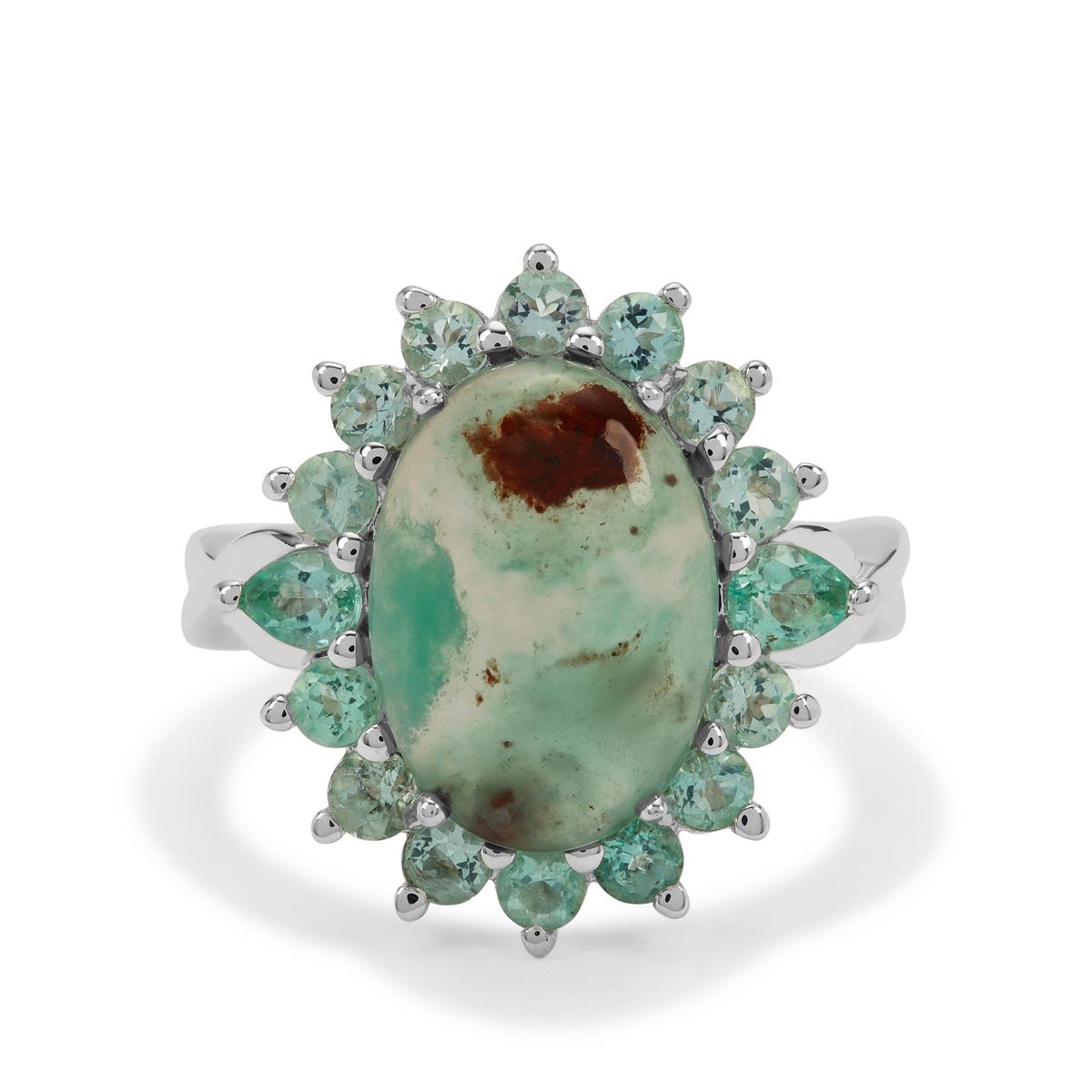 Aquaprase™ Ring with Aquaiba™ Beryl in Sterling Silver 6.35cts | Gemporia