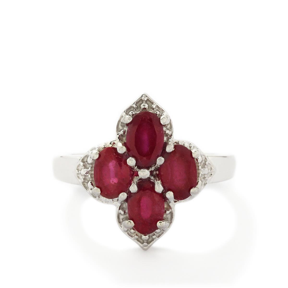 2.85ct Madagascan Ruby Sterling Silver Ring (F) | Gemporia