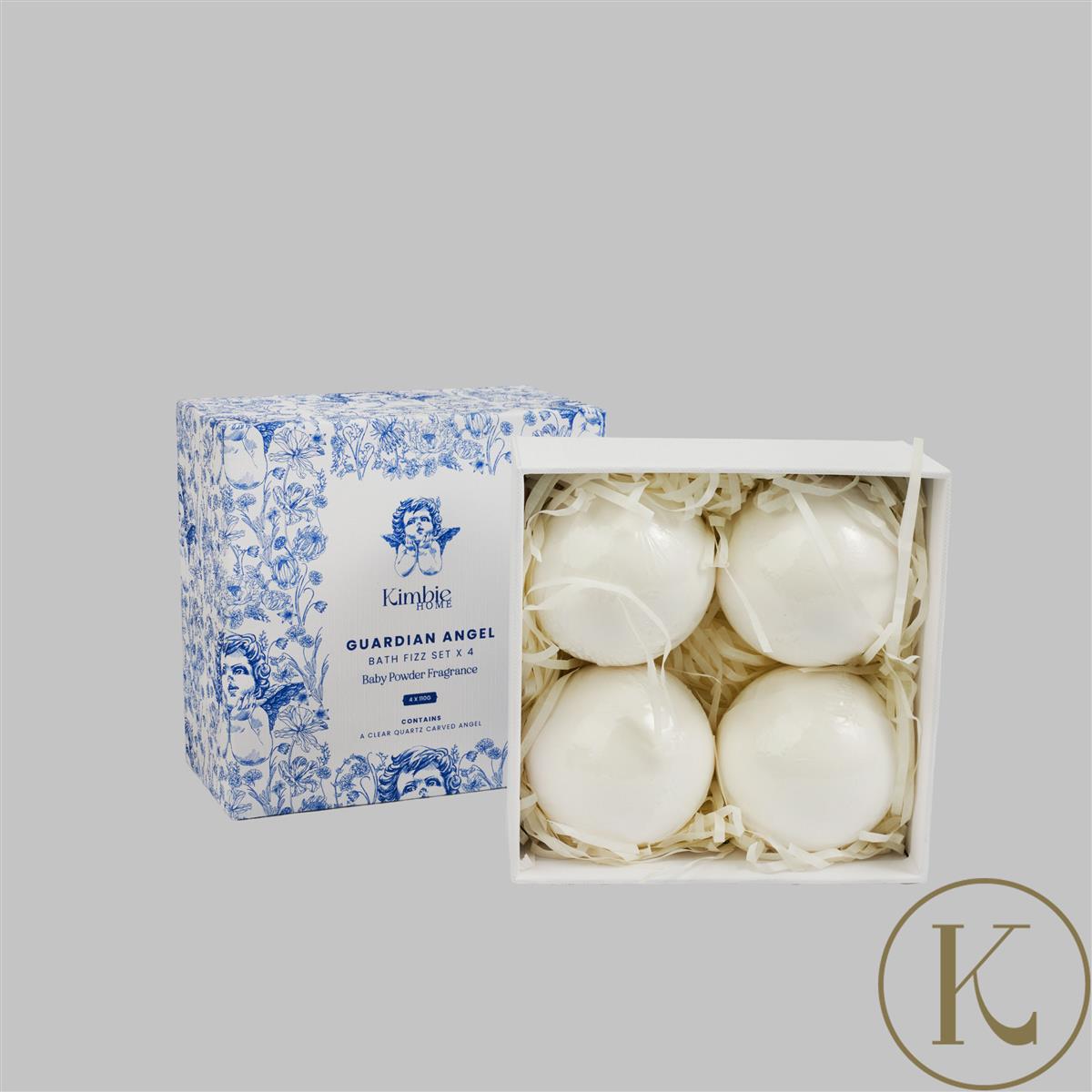 Kimbie Home Guardian Angel 'Baby Powder Fragrance' Bath Fizz Set x 4 ...