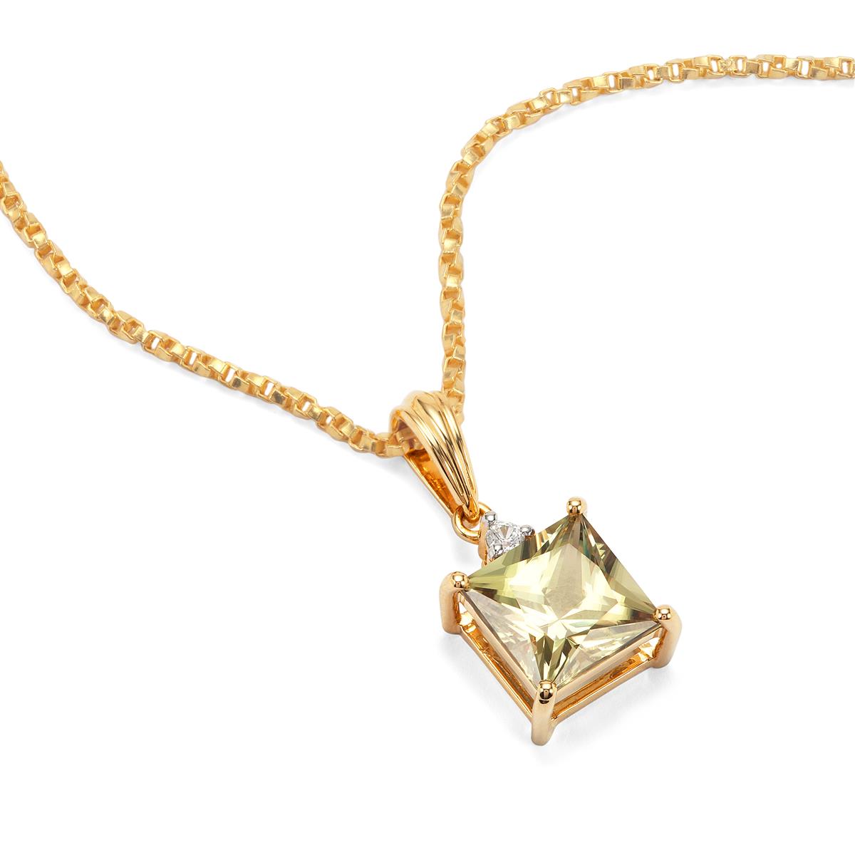 Csarite® Pendant with White Zircon in 9K Gold 2.90cts | Gemporia