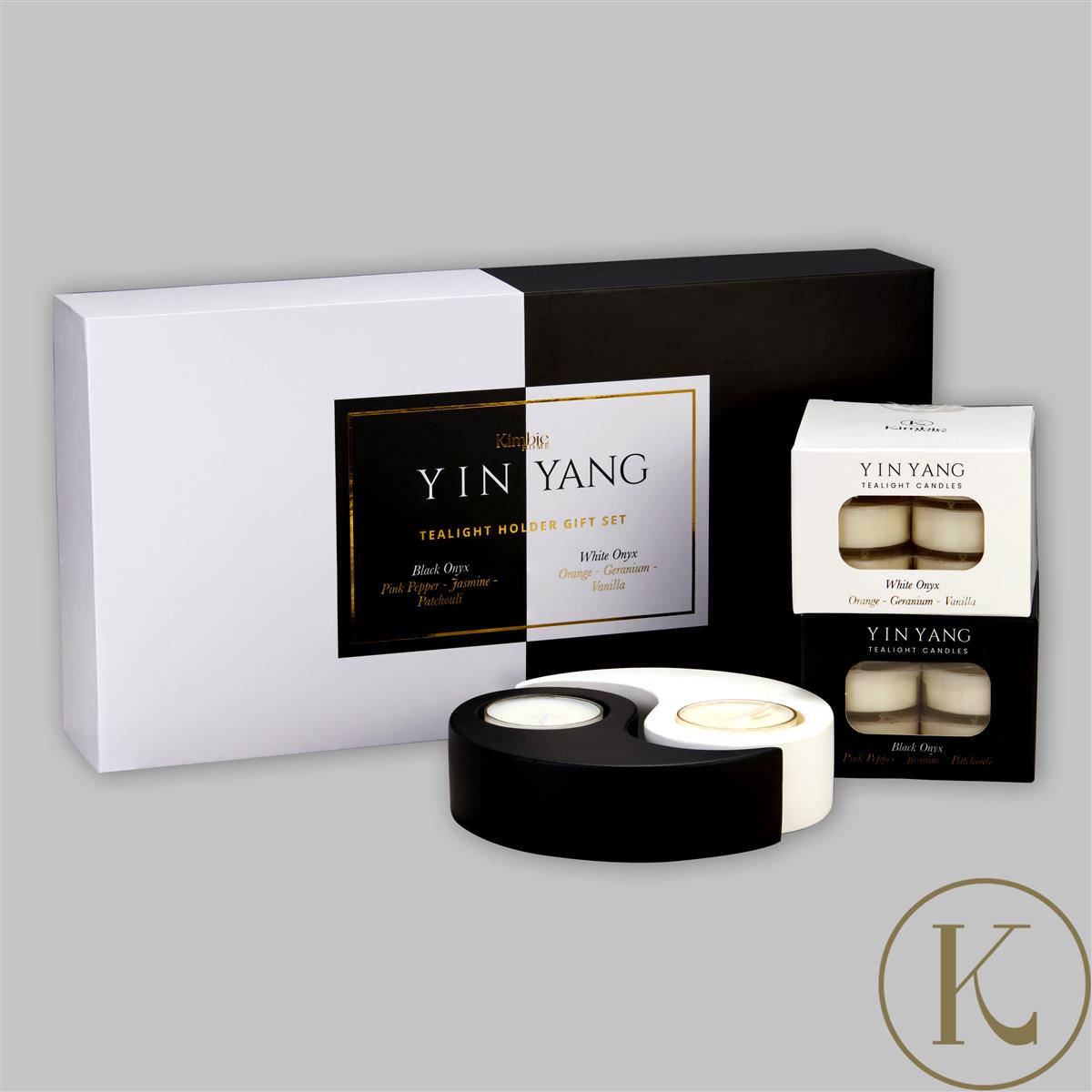 Kimbie Home Yin Yang Tealight Holder & 24x10gm Tea Lights | Gemporia