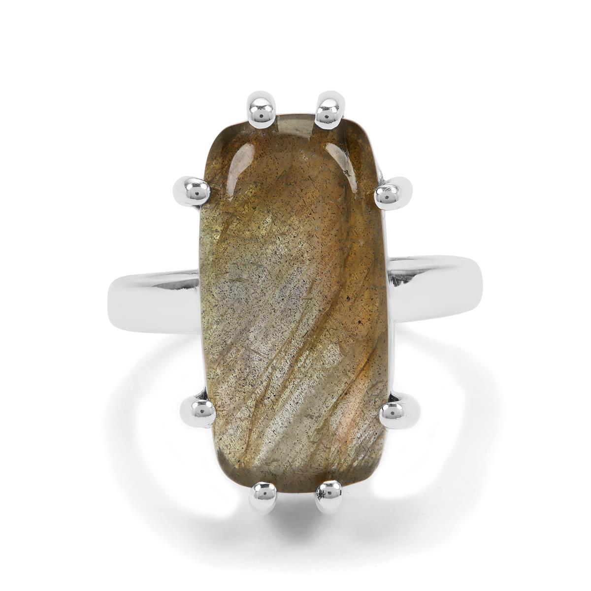 Purple Labradorite Ring in Sterling Silver 12.50cts | Gemporia