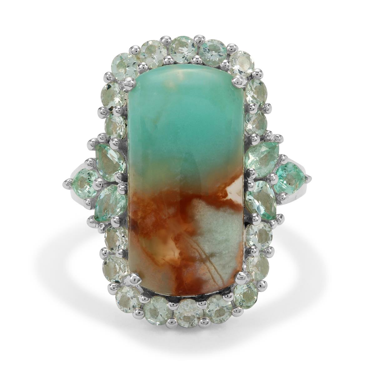 Aquaprase™ Ring with Aquaiba™ Beryl in Sterling Silver 11.30cts | Gemporia