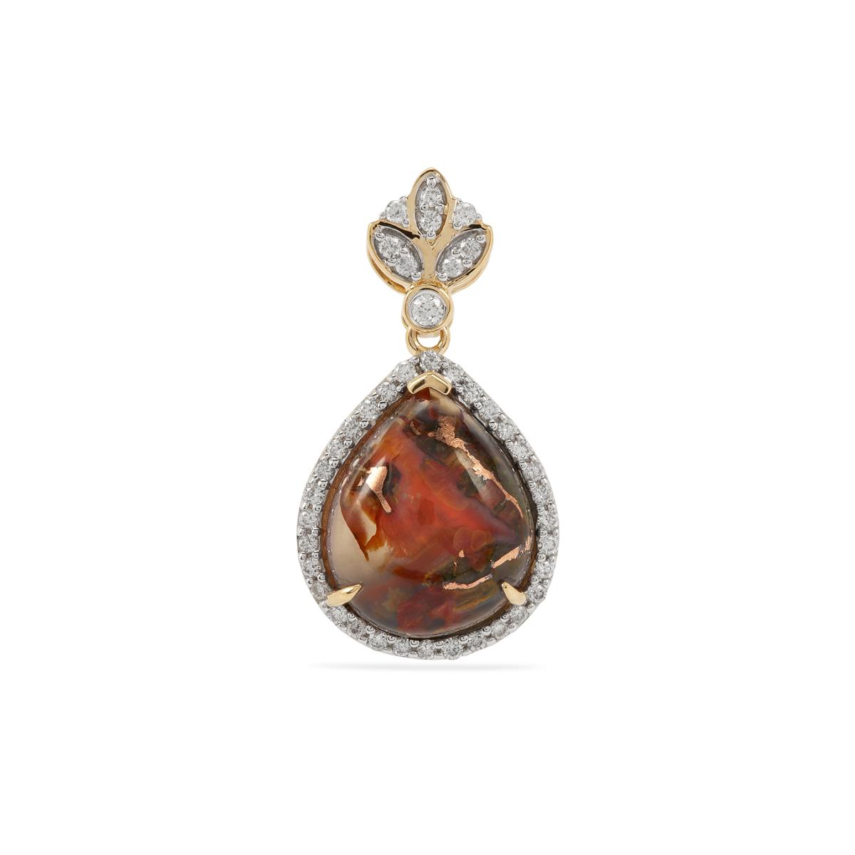 Aquadite Noir Pendant with Diamond in 18K Gold 4.55cts | Gemporia