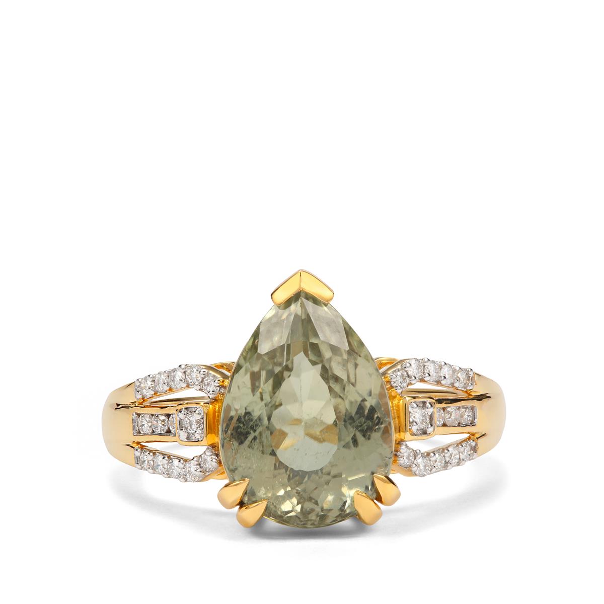 Congo Tourmaline Ring with Diamond in 18K Gold 4.81cts | Gemporia
