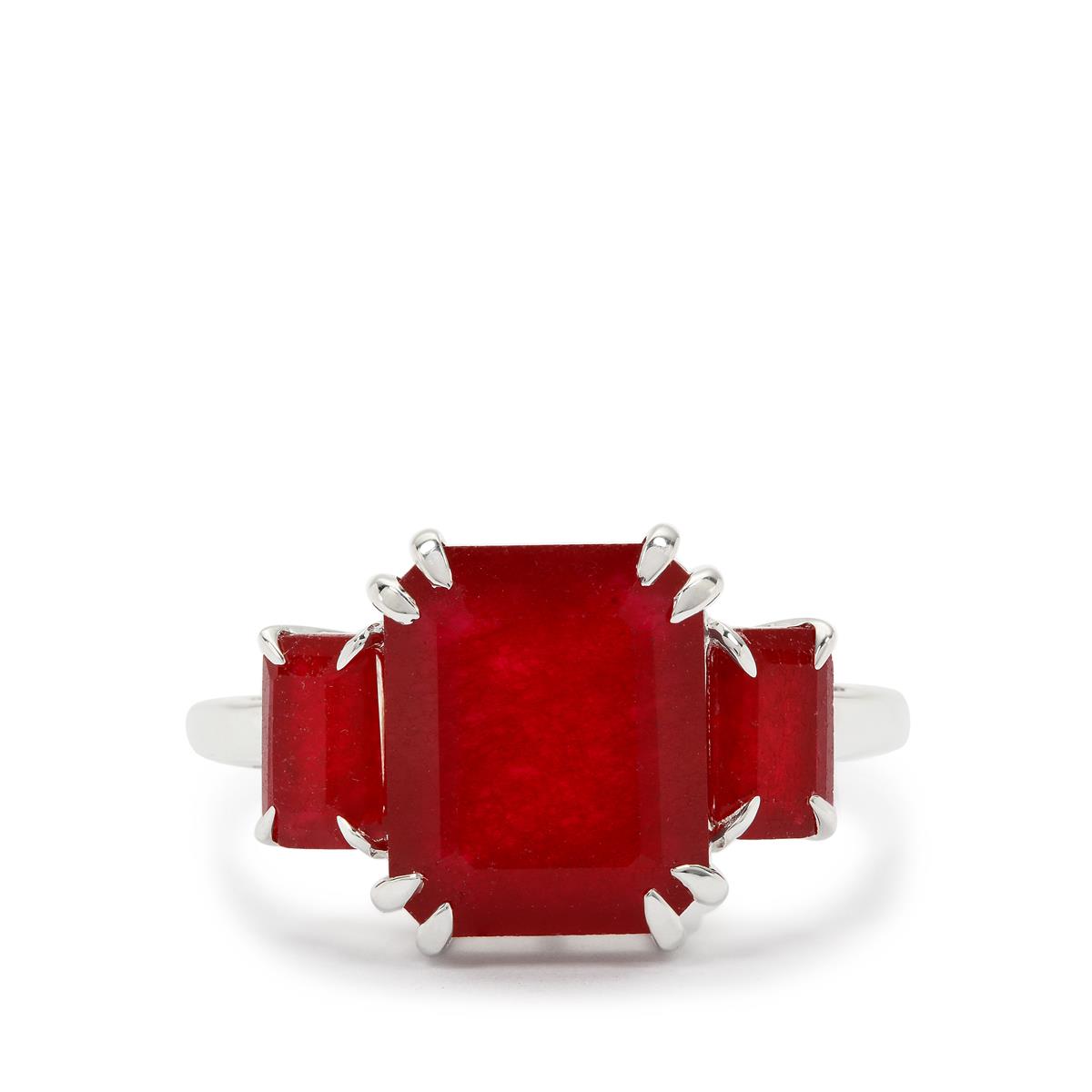 Red Quartz Ring in Sterling Silver 5ct | Gemporia