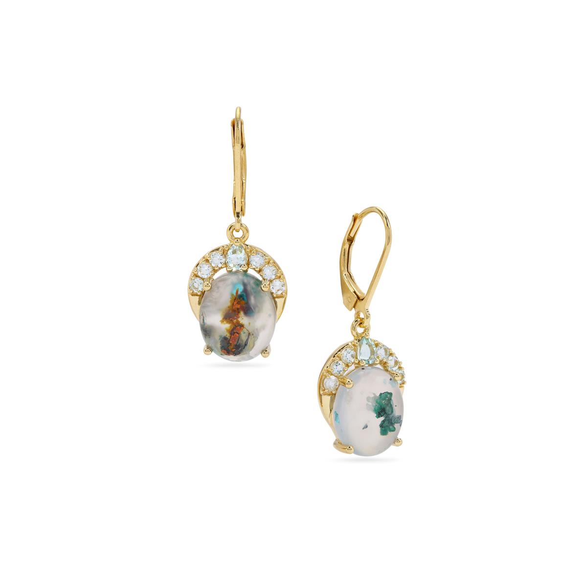 Blue Aquadite Earrings with Aquaiba™ Beryl in Gold Plated Sterling ...