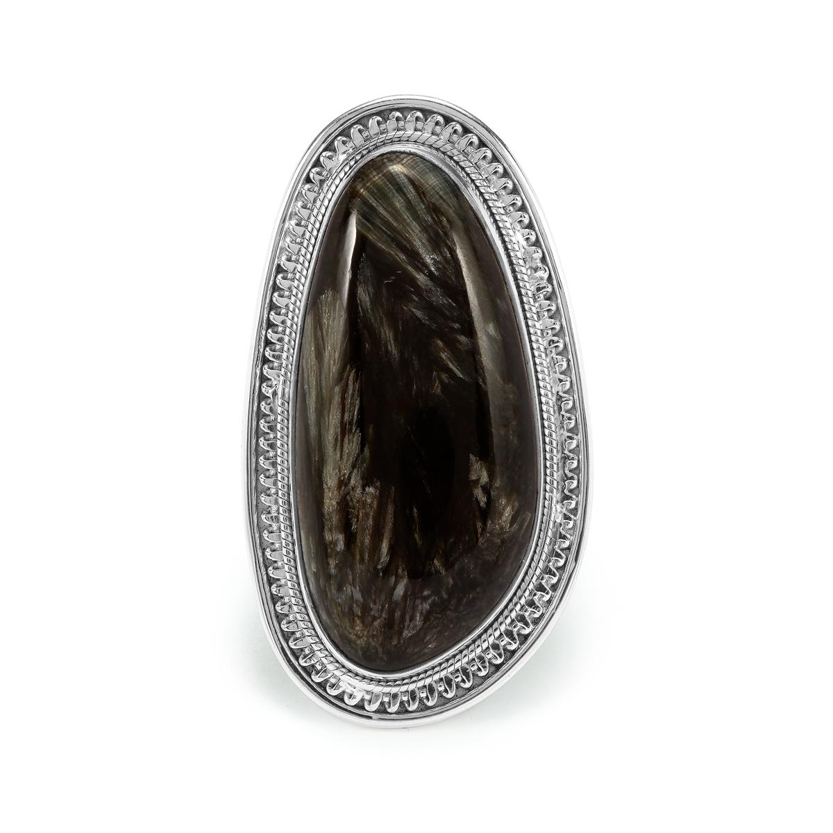Siberian Seraphinite Ring in Sterling Silver 24cts | Gemporia