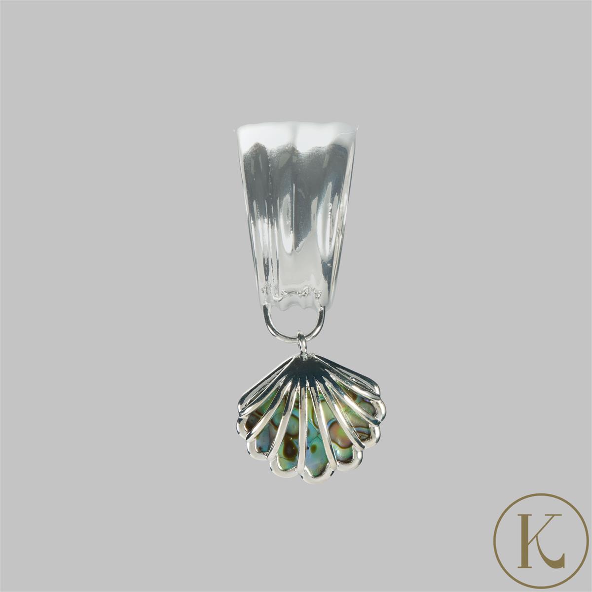 Kimbie Nautical Shell Scarf Pendant with Paua 20x22mm | Gemporia