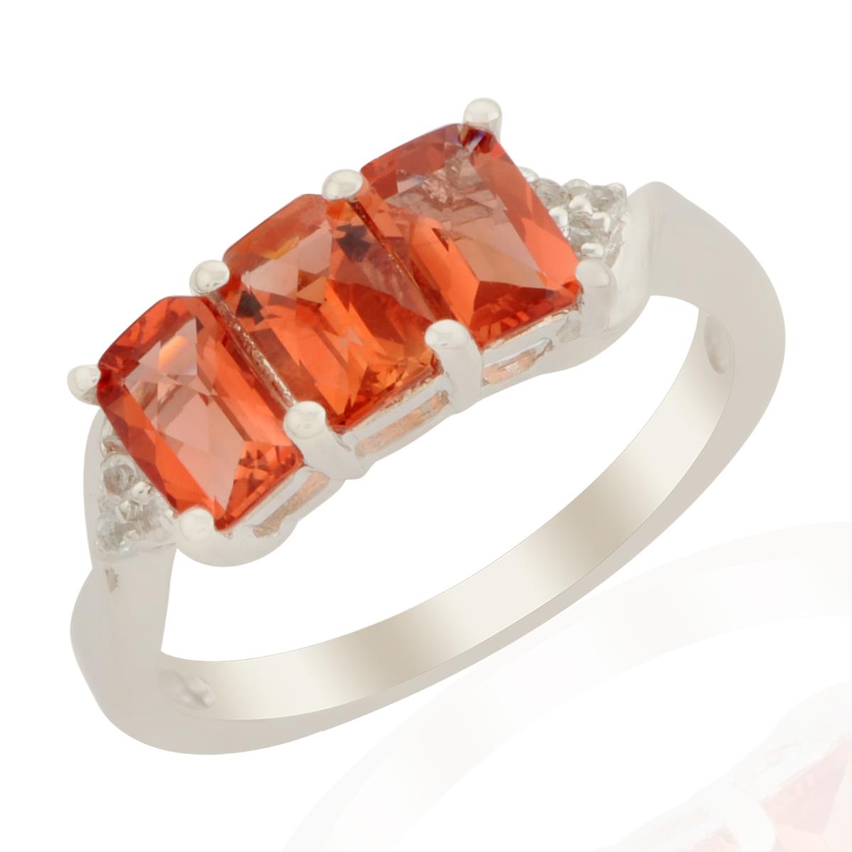 Mongolian Andesine Ring with White Topaz in Sterling Silver 1.69cts ...