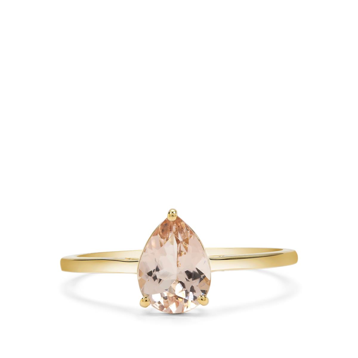 Peach Morganite Ring in 9K Gold 0.80ct | Gemporia