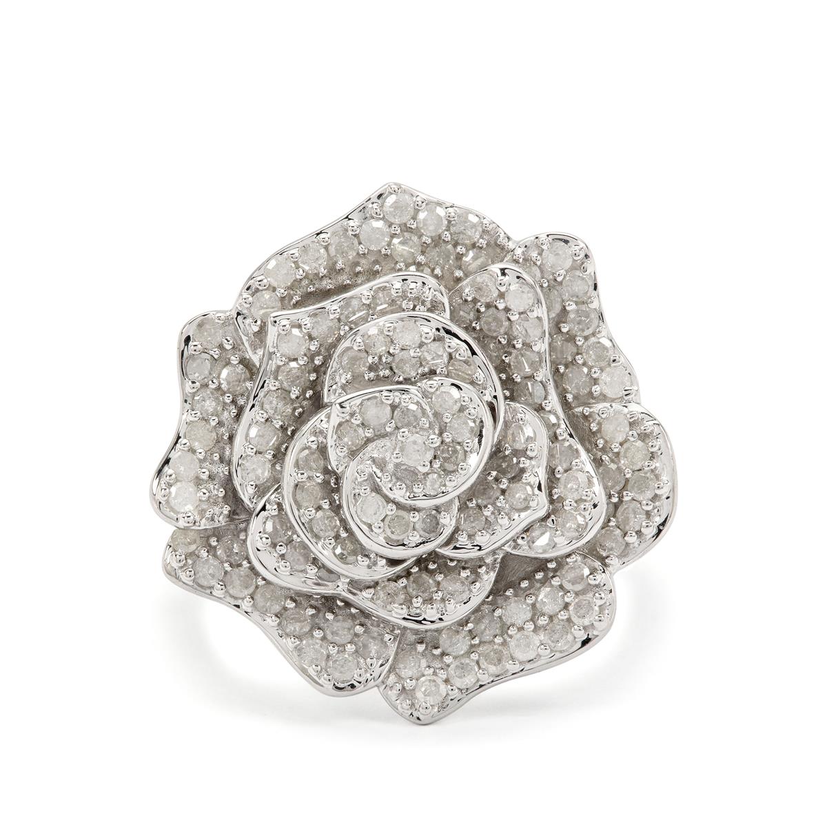 'Spirit of the Rose' 1ct Diamond 9K White Gold Tomas Rae Ring | Gemporia
