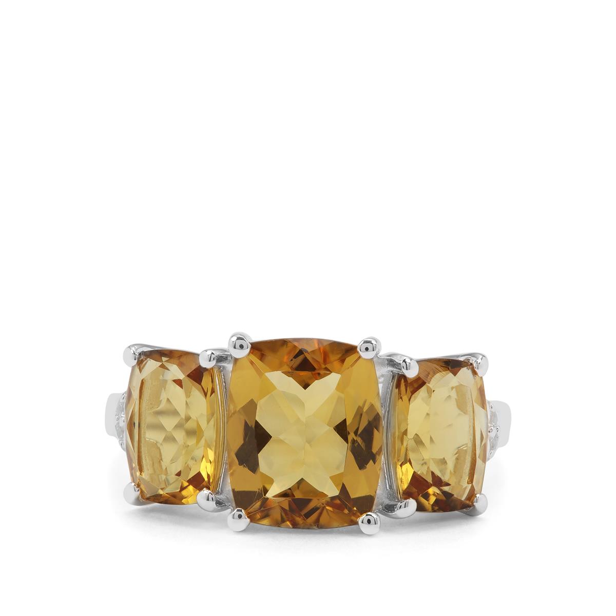 Scapolite Ring with White Zircon in Sterling Silver 4.97cts | Gemporia