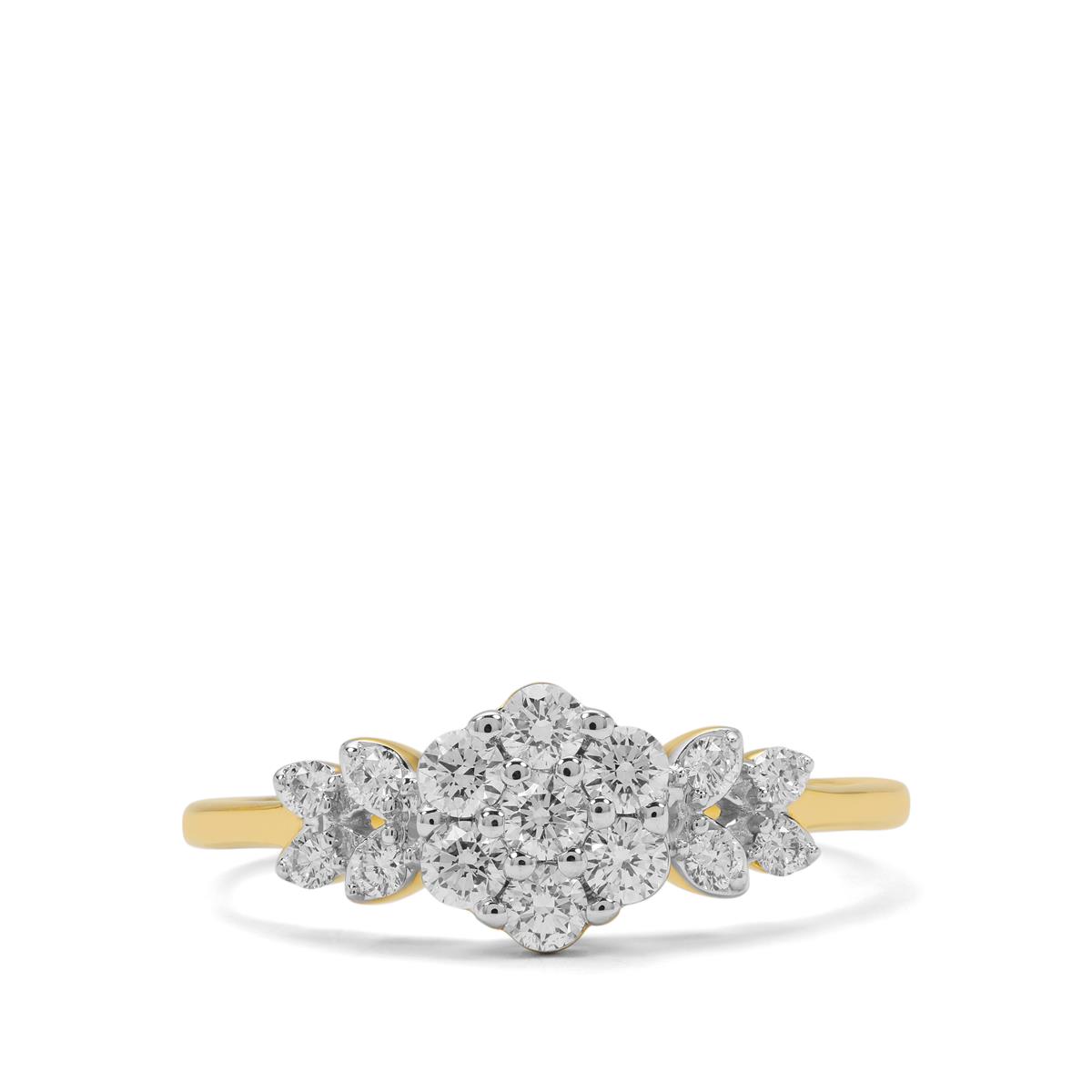 Namibian Diamonds Ring in 9K Gold 0.51ct | Gemporia
