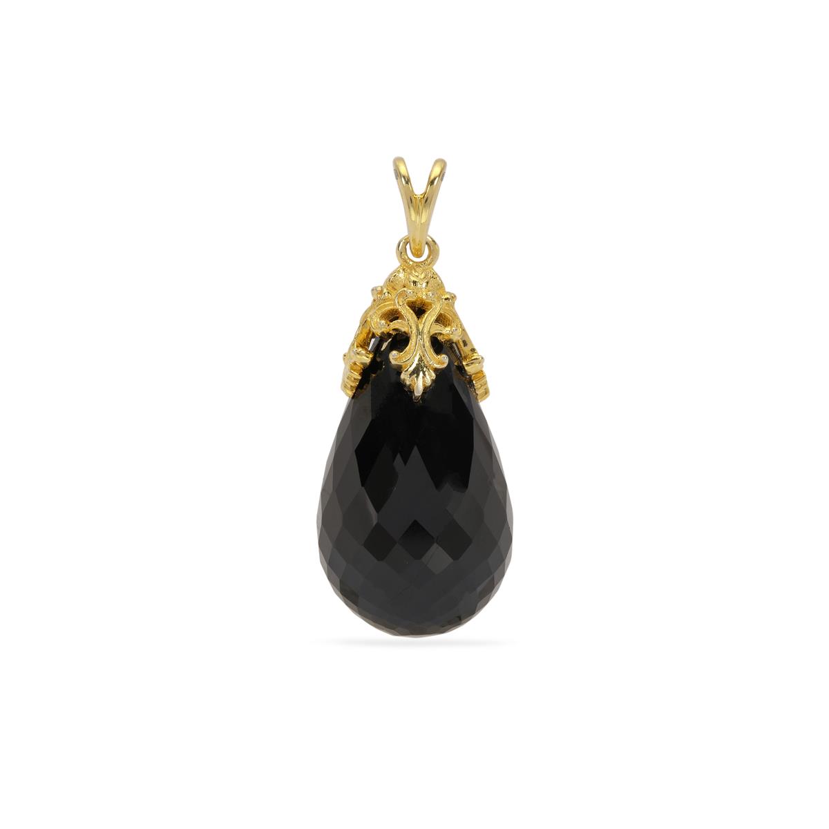 Black Spinel Pendant in Gold Plated Sterling Silver 41.25cts | Gemporia