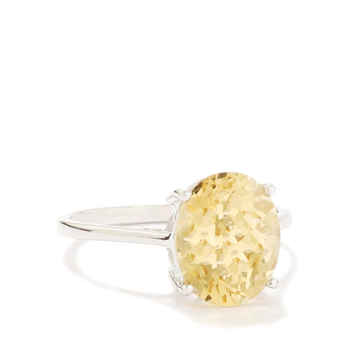 Golden Beryl 9K White Gold Ring ATGW 3.38cts | Gemporia