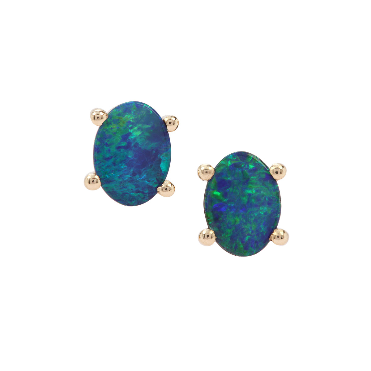 Crystal Opal on Ironstone Earrings in 9K Gold | Gemporia