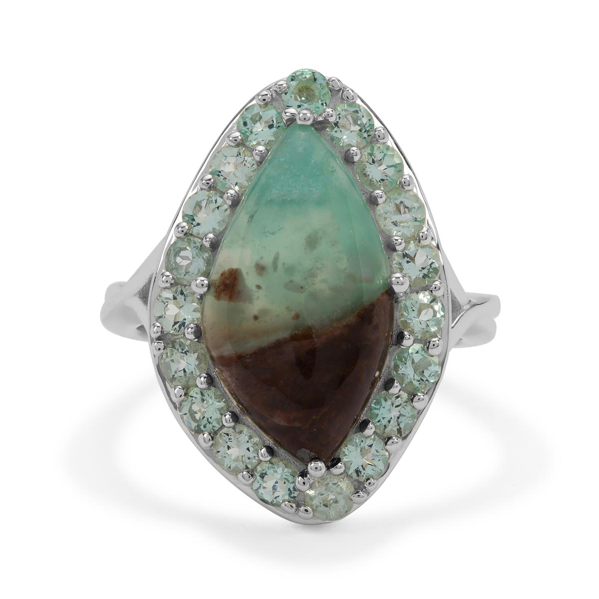 Aquaprase™ Ring with Aquaiba™ Beryl in Sterling Silver 7.40cts | Gemporia