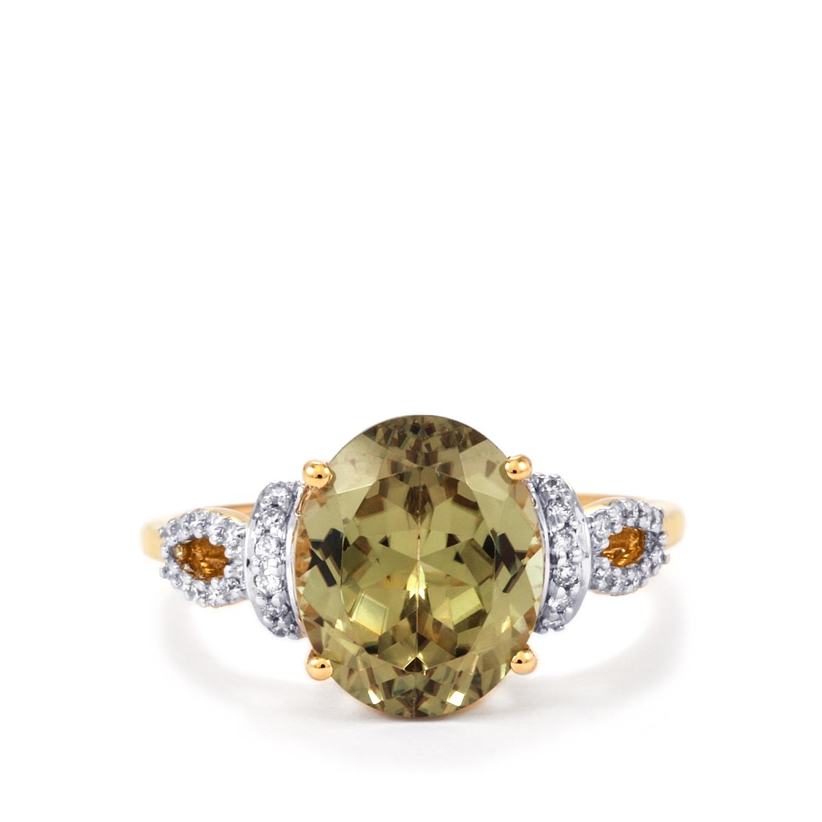 Csarite® & Diamond 18K Gold Lorique Ring MTGW 4.44cts | Gemporia