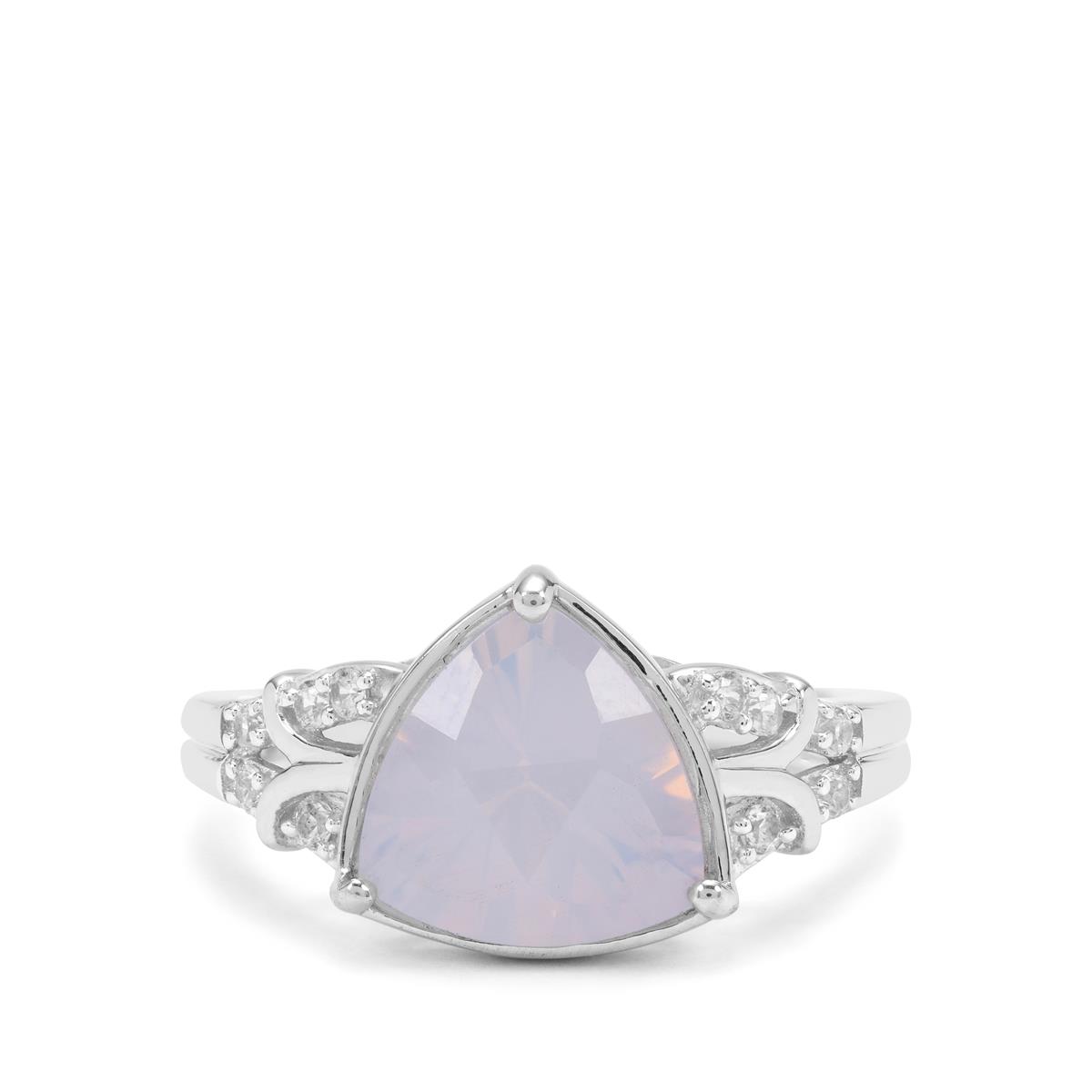 Boquira Lavender Quartz Ring with White Zircon in Sterling Silver 3 ...