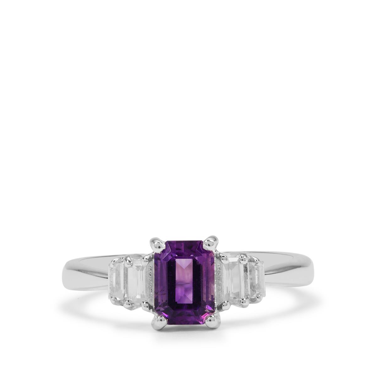 Moroccan Amethyst Ring with White Zircon in Sterling Silver 1.50cts ...